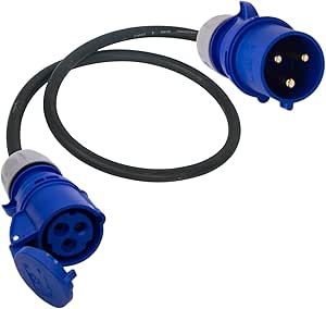16 Amp Plug to 32 Amp Socket Adaptor Arctic Blue Heavy Duty Cable,P44 ...