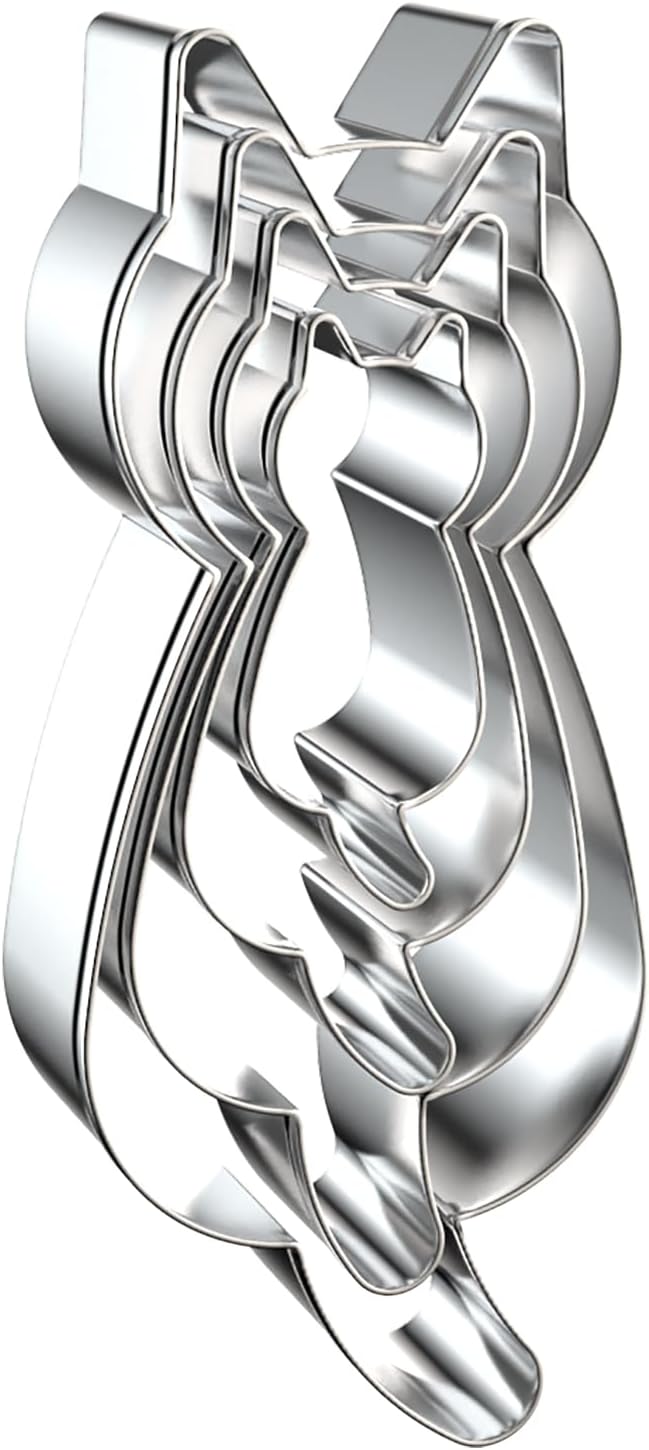 Amazon.com: Cat Cookie Cutter Set - 5 inch, 4 inch, 3 inch, 2 inch - 4 ...