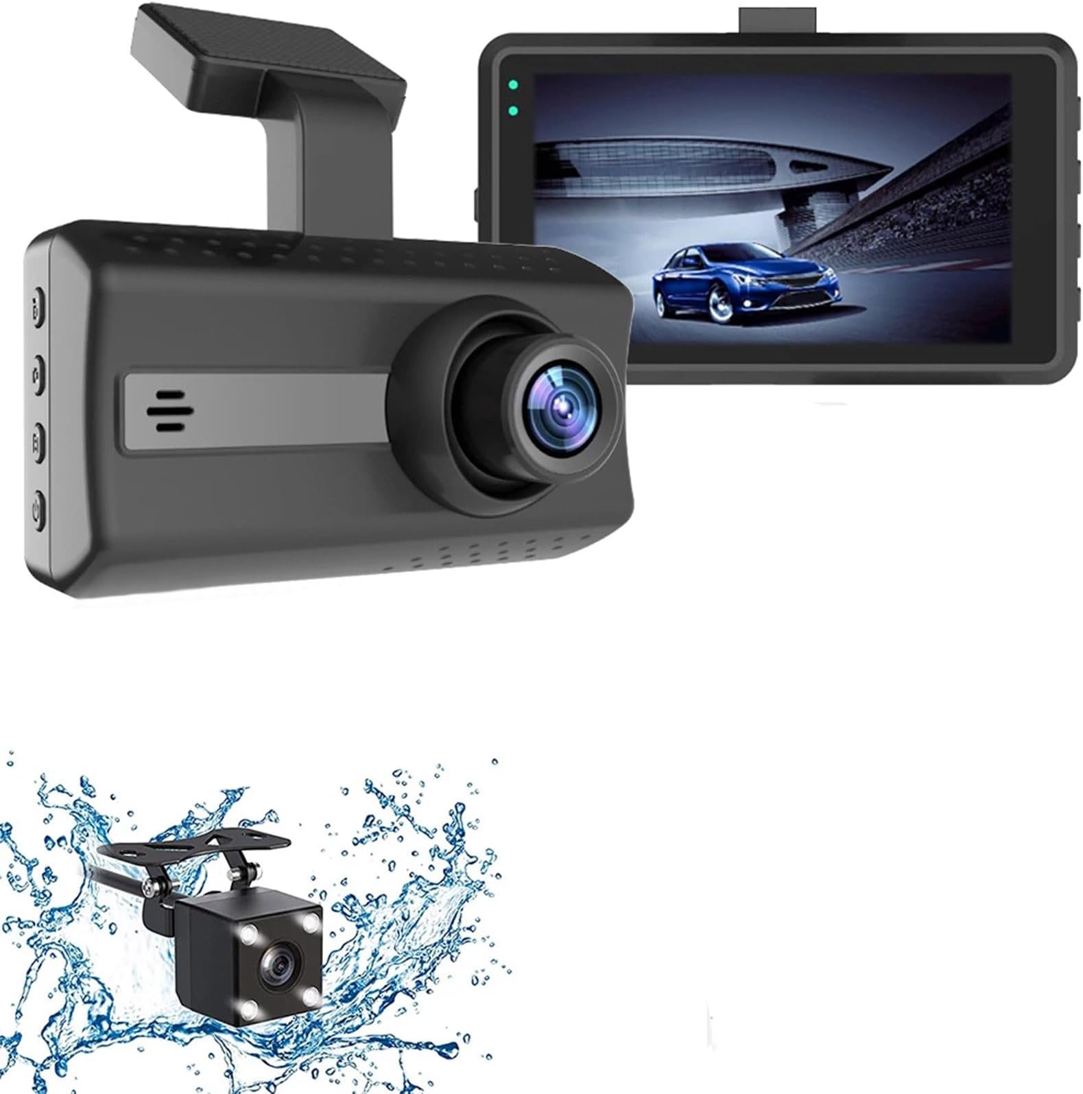 Amazon.com: YLOMAY Dash Cam 2 Channel car Camera 1080P Dual Cameras FHD ...