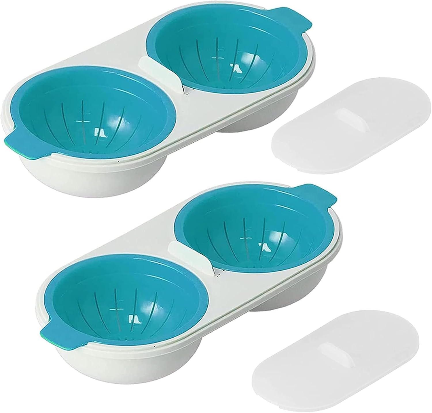 2Pcs Microwave Egg Poacher, Microwave Egg Poacher 2, Lids Non-Stick ...