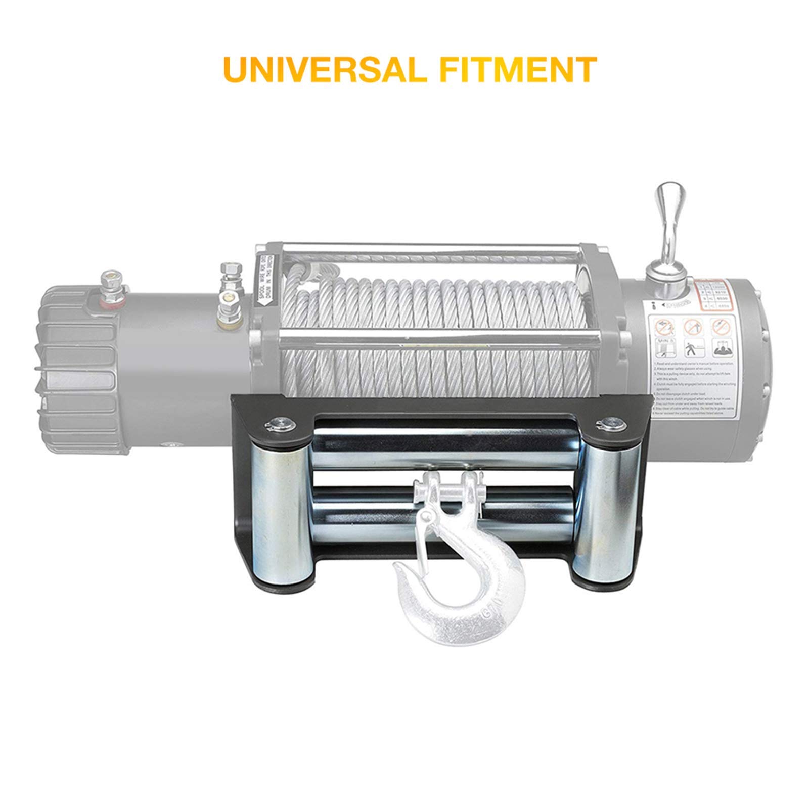 Snapklik.com : AUXMART Winch Roller Guide Fairlead 4-Way Roller Cable Guide