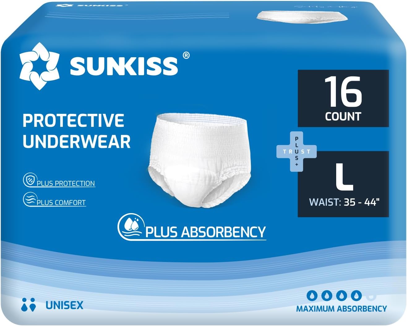 Amazon.com: SUNKISS TrustPlus Adult Diapers with Maximum Absorbency ...