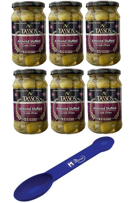 Amazon.com : (Pack of 6) Tassos Almond Stuffed Halkidiki Super Colossal ...
