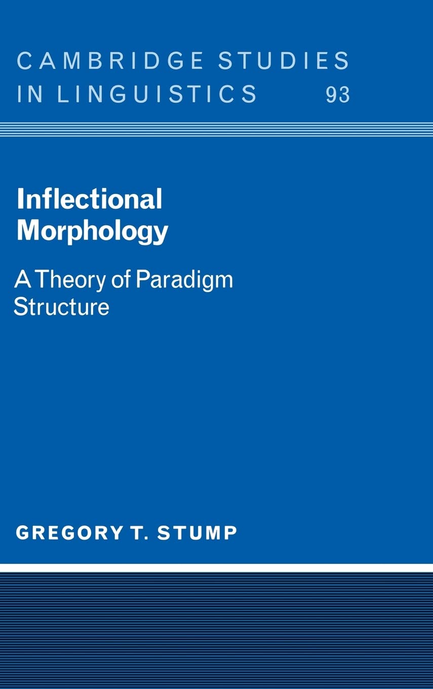 Buy Inflectional Morphology: A Theory of Paradigm Structure Online at ...