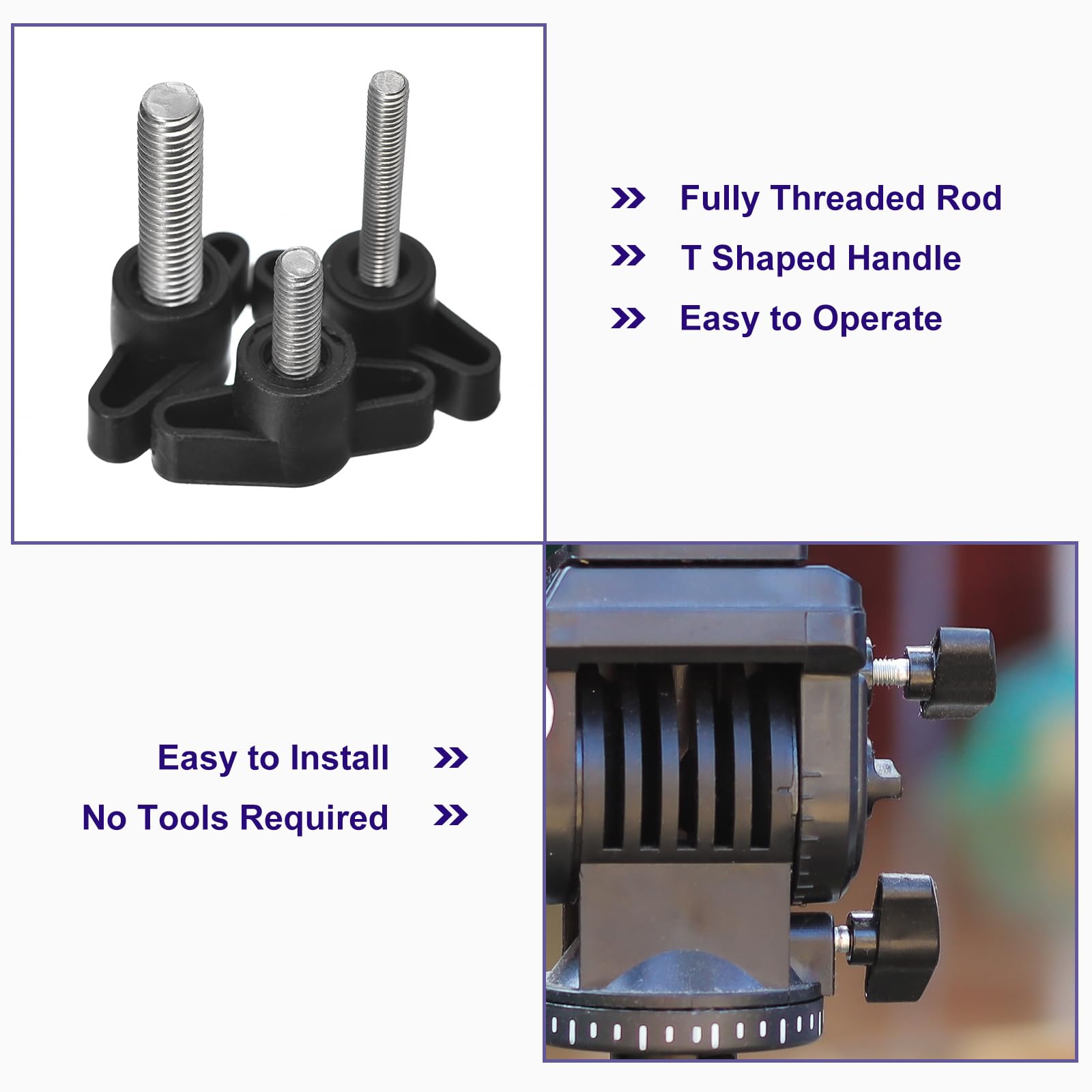 Snapklik.com : Uxcell 2Pcs Clamping Screw Knob, M8 X 60mm Metric 304 ...
