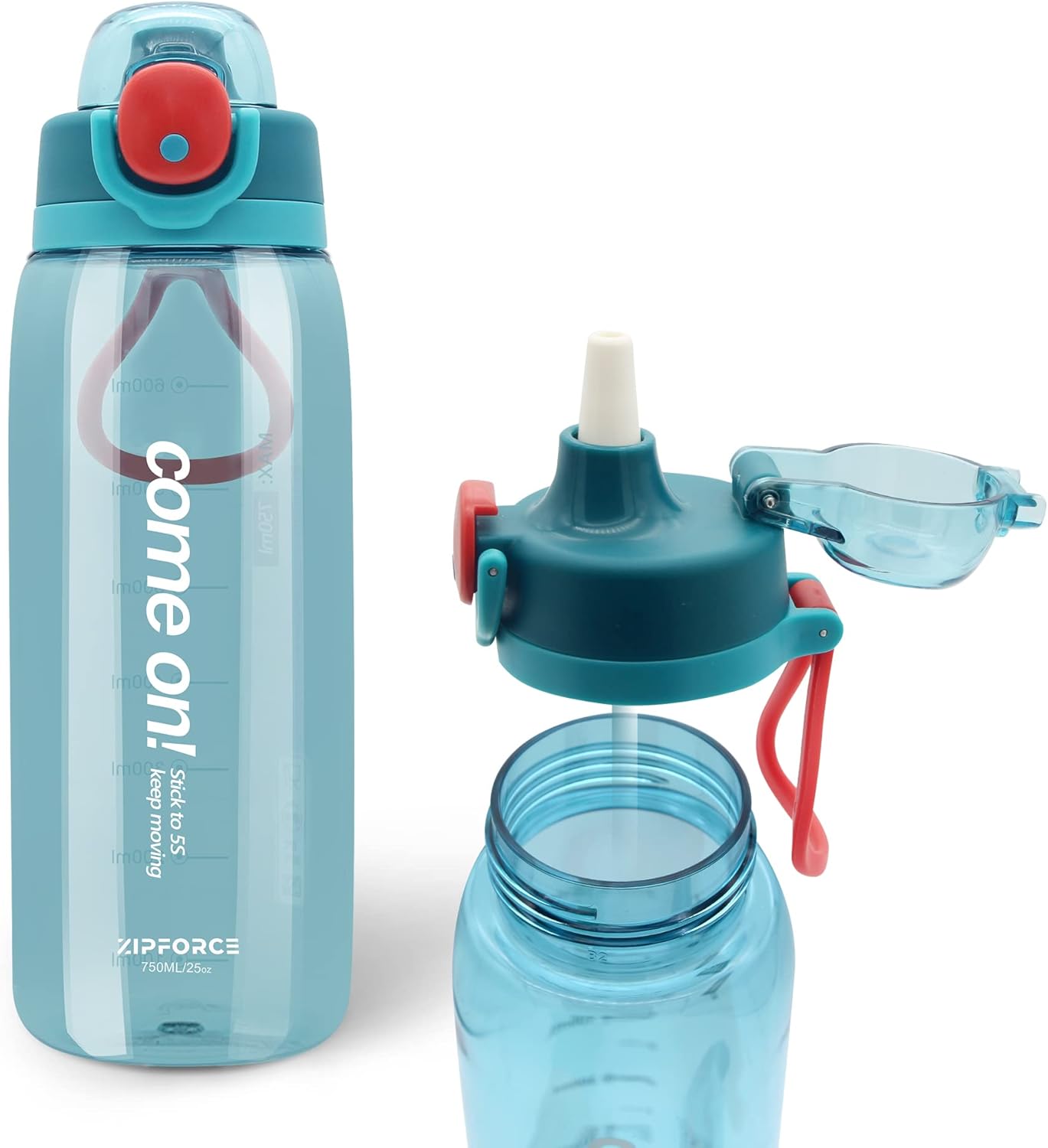 ZIPFORCE Sport-Wasserflasche 28oz/750ml mit Verriegelungs-Flip-Top ...