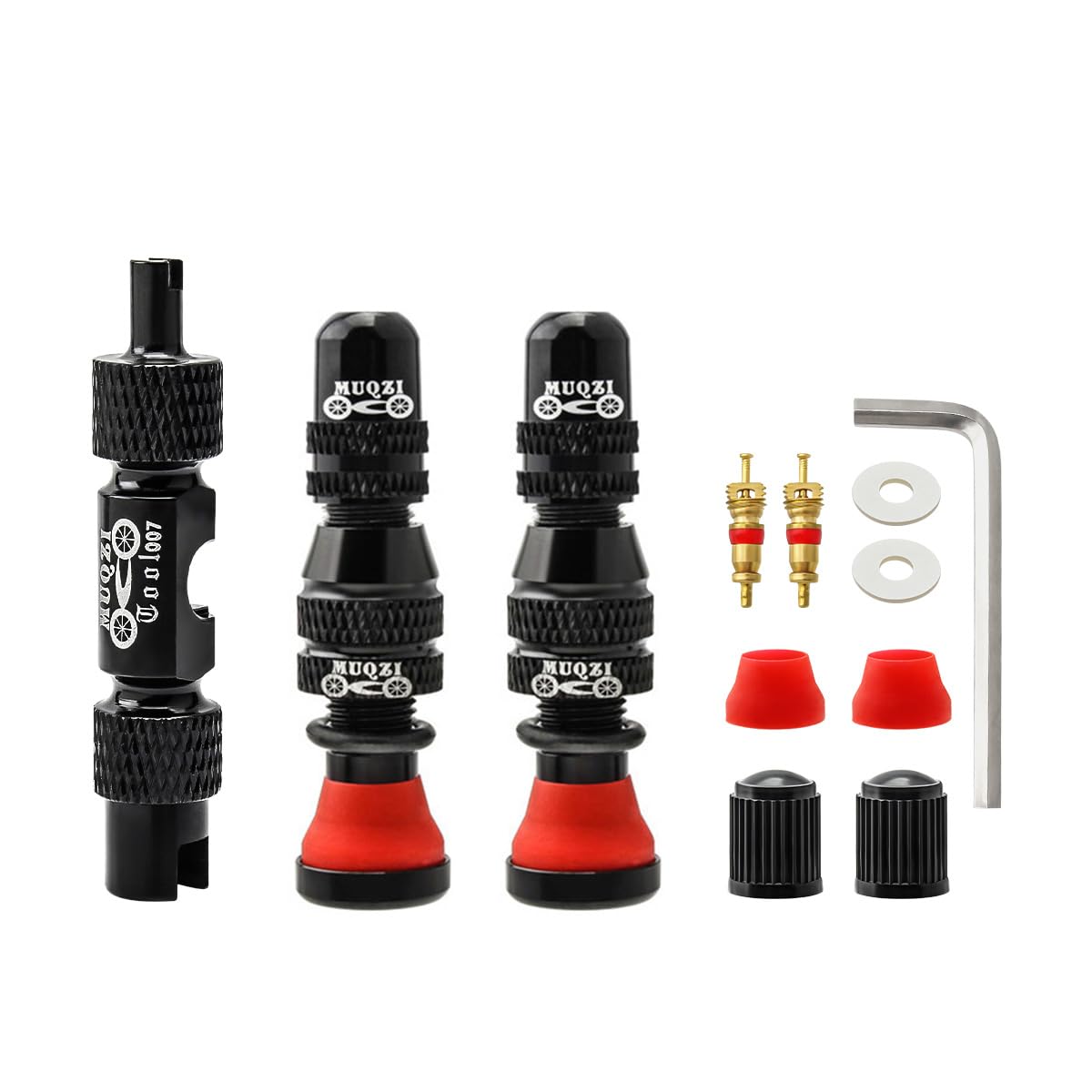 Amazon.com: MUQZI Tubeless Schrader Valve Stems Kits - Alloy 40mm Bike ...