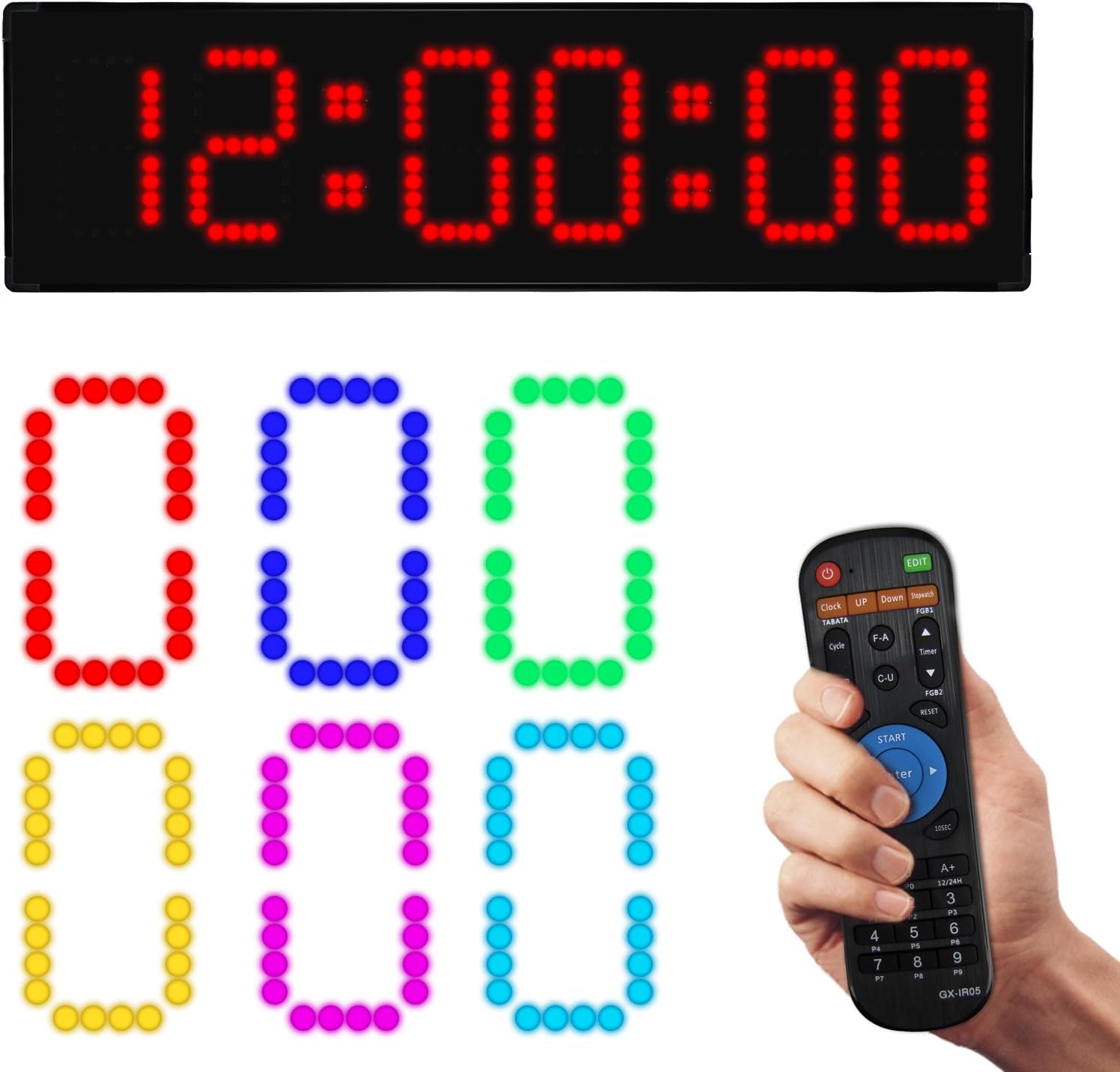 Amazon.com: LUCKY TIME RGB Gym Timer with Remote, Digital Wall Clock ...