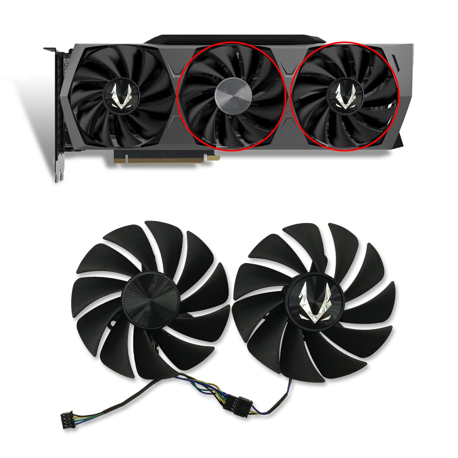 Cavabien 89mm GA92S2U 12V 0.46A 4 Pin GPU Craphics Card Cooler Fan ...