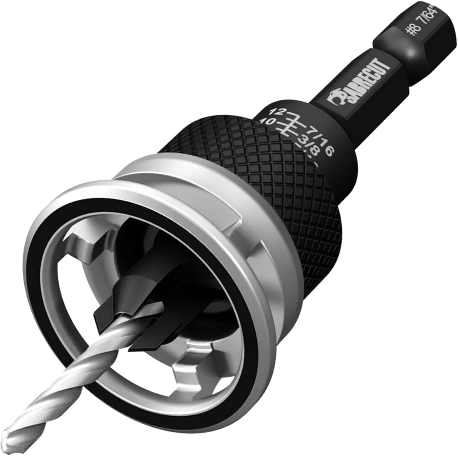 1 x SabreCut SCRCS08 - #8 TCT Countersink Adjustable Depth Stop Drill ...