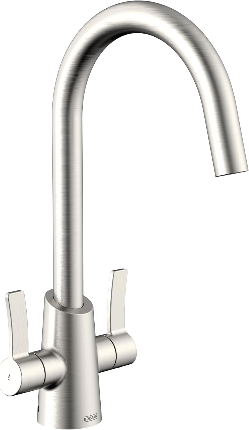 Bristan Acorn Kitchen Tap - Swivel spout, Two Lever EasyFit Stainless ...