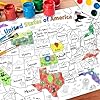 Amazon.com: PartyGarden US Map Coloring Poster for Kids - 54 x 33 ...