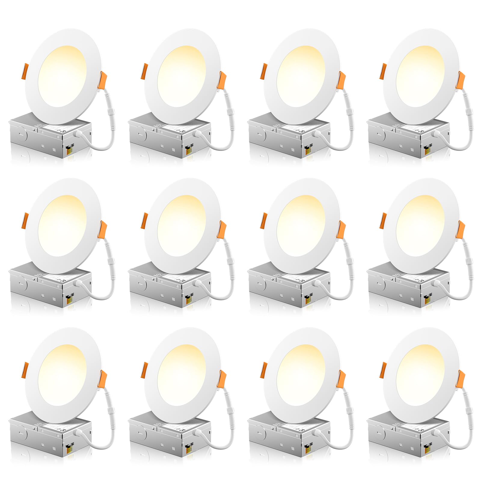 Snapklik.com : FREELICHT 12 Pack 4 Inch 5CCT Ultra-Thin LED Recessed ...