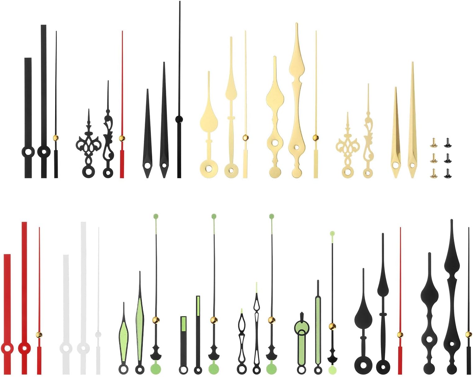 Amazon.com: 16 Set Aluminum Sweeping Silent Clock Hands, 5.5mm ...