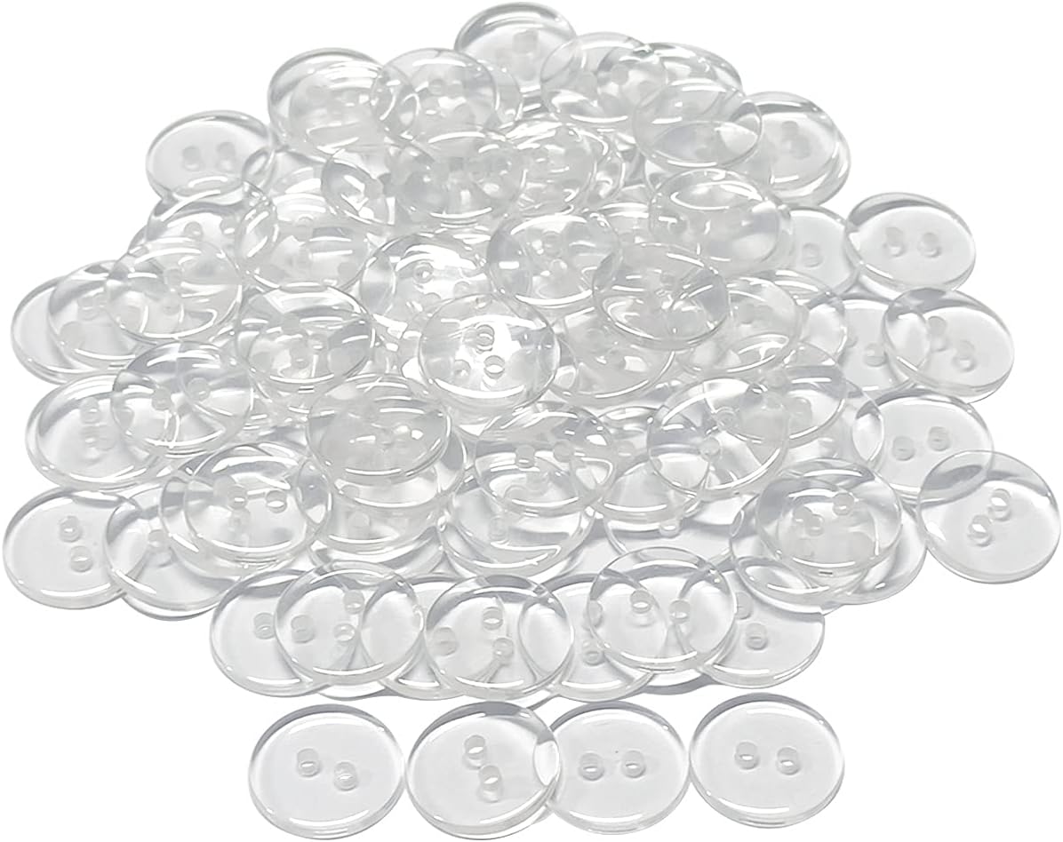 Amazon.com: 100 Pcs Buttons 2 Hole, Resin Clear Buttons for Sewing and ...
