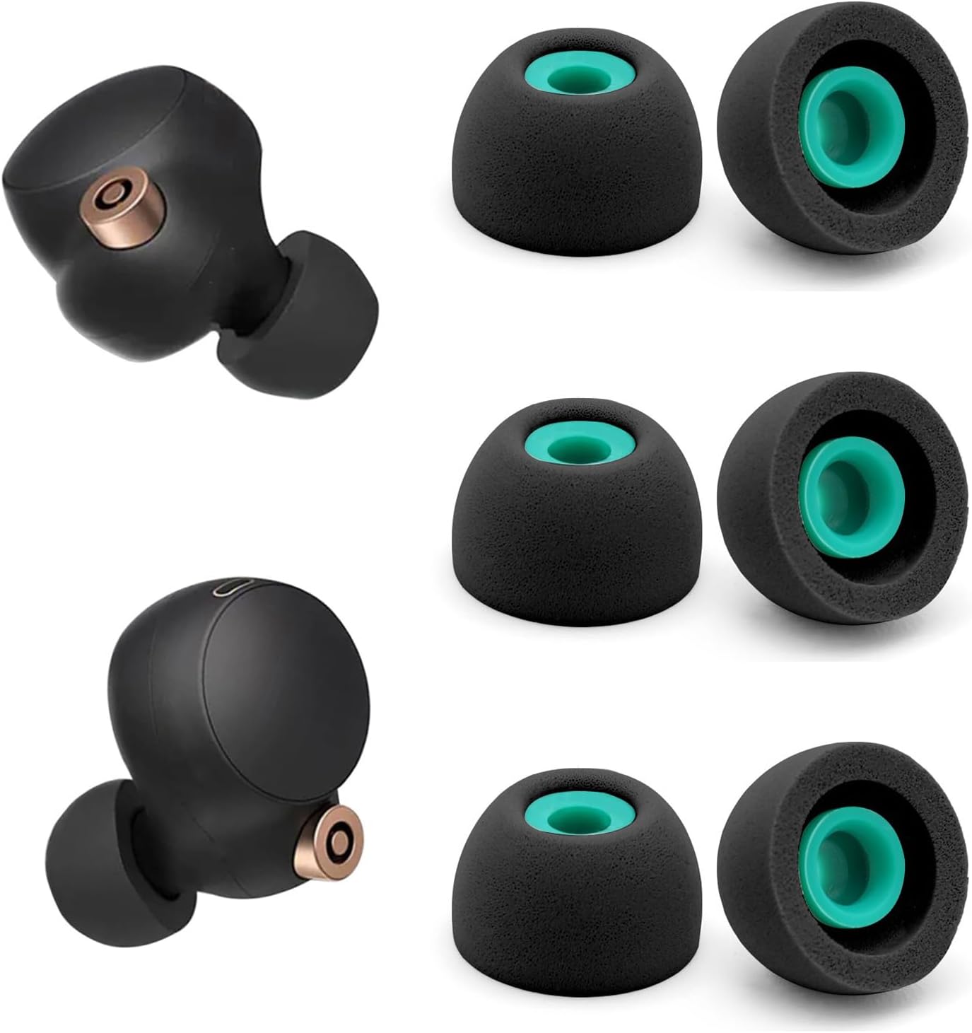 Memory Foam Eartips Ear Buds for Sony WF-1000XM4, UPGRADED Ear Tips ...