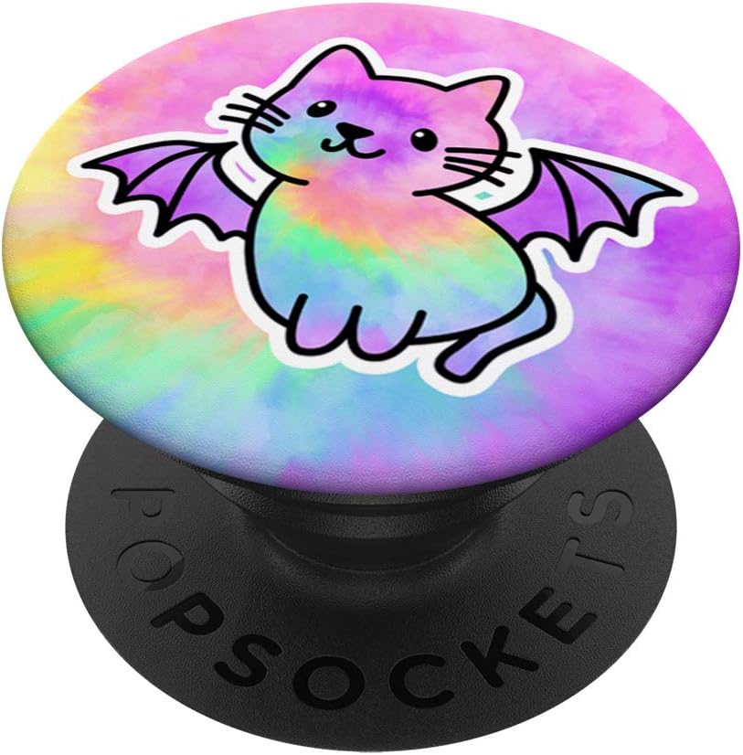 Amazon.com: Pastel Goth Rainbow Tie Dye Cat Bat Kawaii Animal Otaku ...