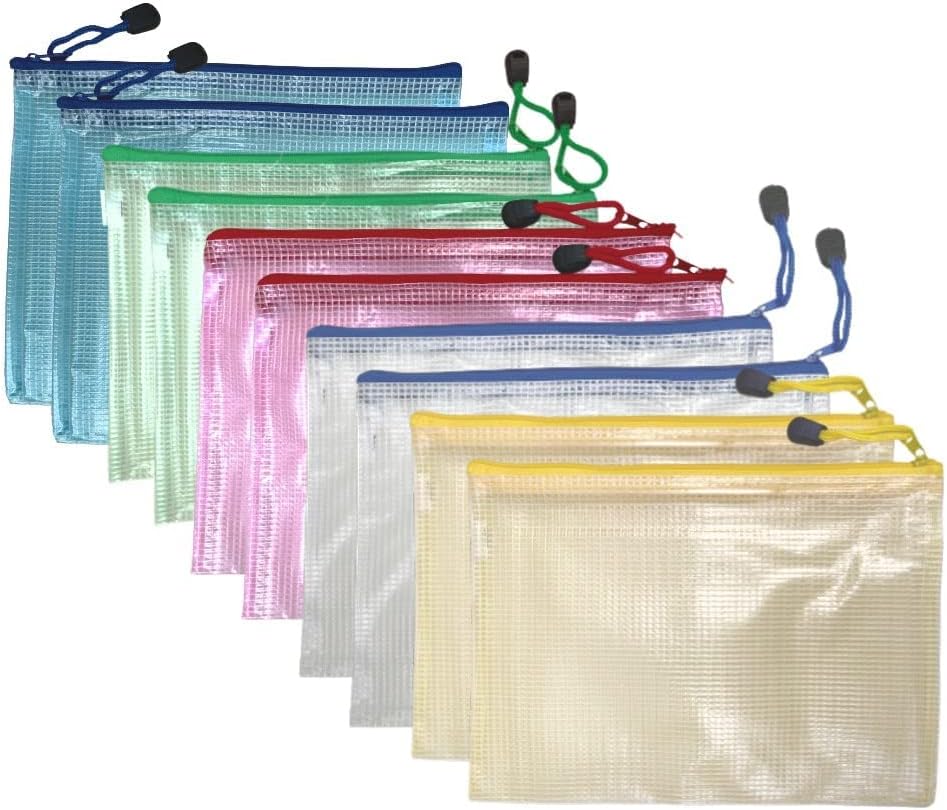 10Pcs A5 Clear Plastic File Bags File Folders Zip Bags (A5-Clear-10PCS ...