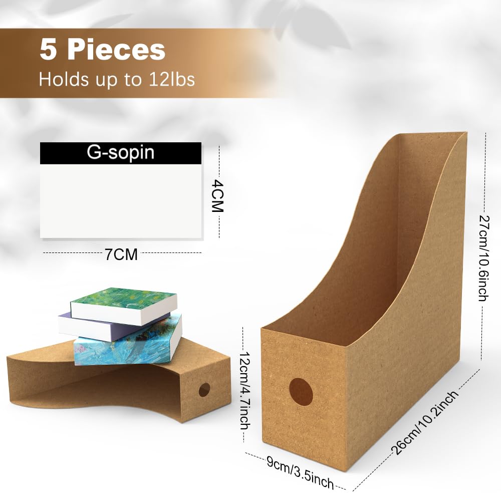Magazine Files Holder, Cardboard Magazine Rack Pack of 5 with 5 Labels ...