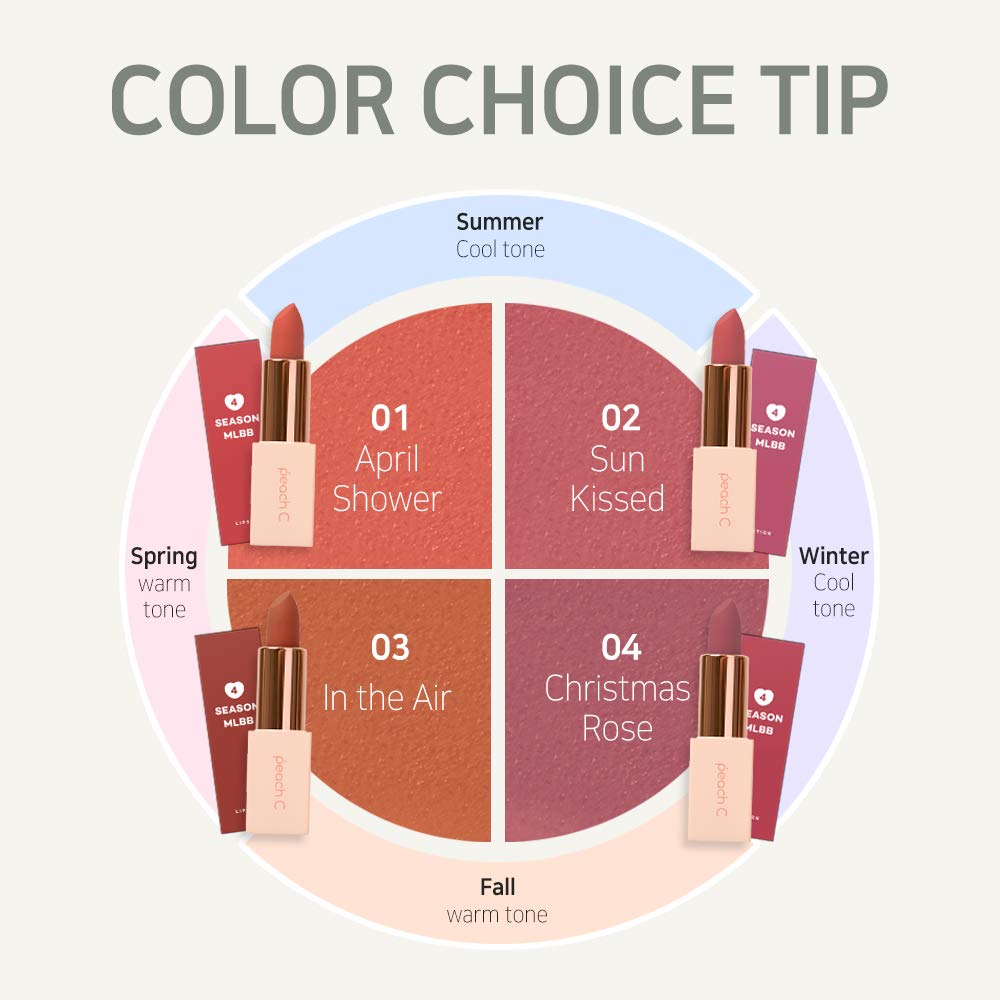Buy Peach C 4Season MLBB Korean Lipstick – Semi-Matte Lipstick – Silky ...
