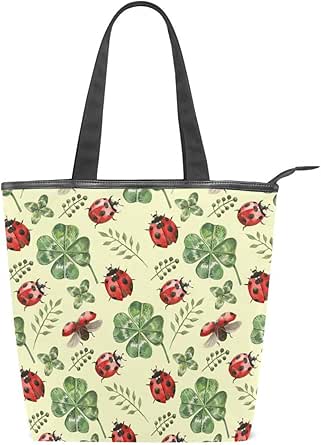 Amazon.com: Clover Ladybugs Tote Handbag for Women Tote Bag, Canvas ...