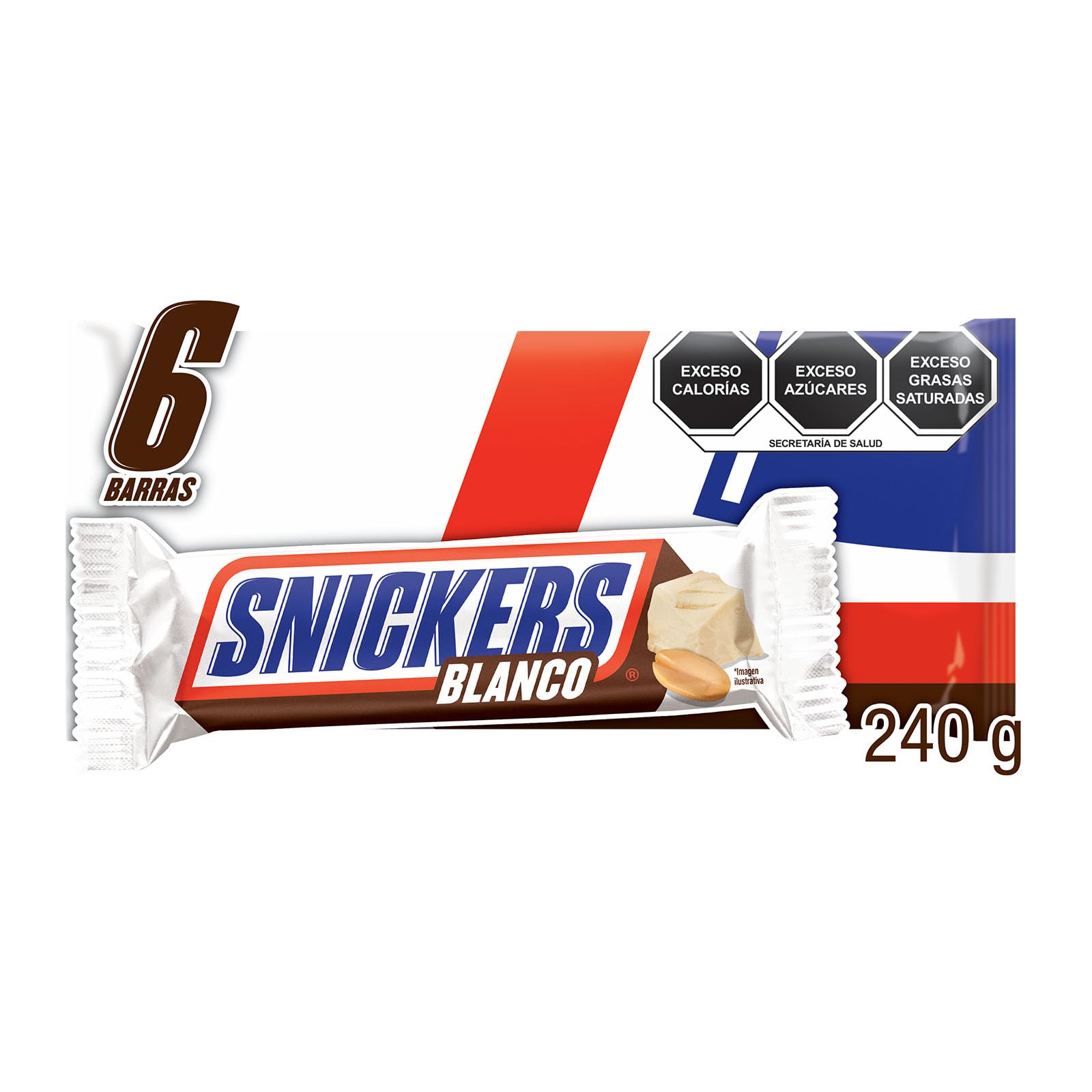 Snickers Blanco 6pack de 40g por unidad - 240g Total. : Amazon.com.mx ...