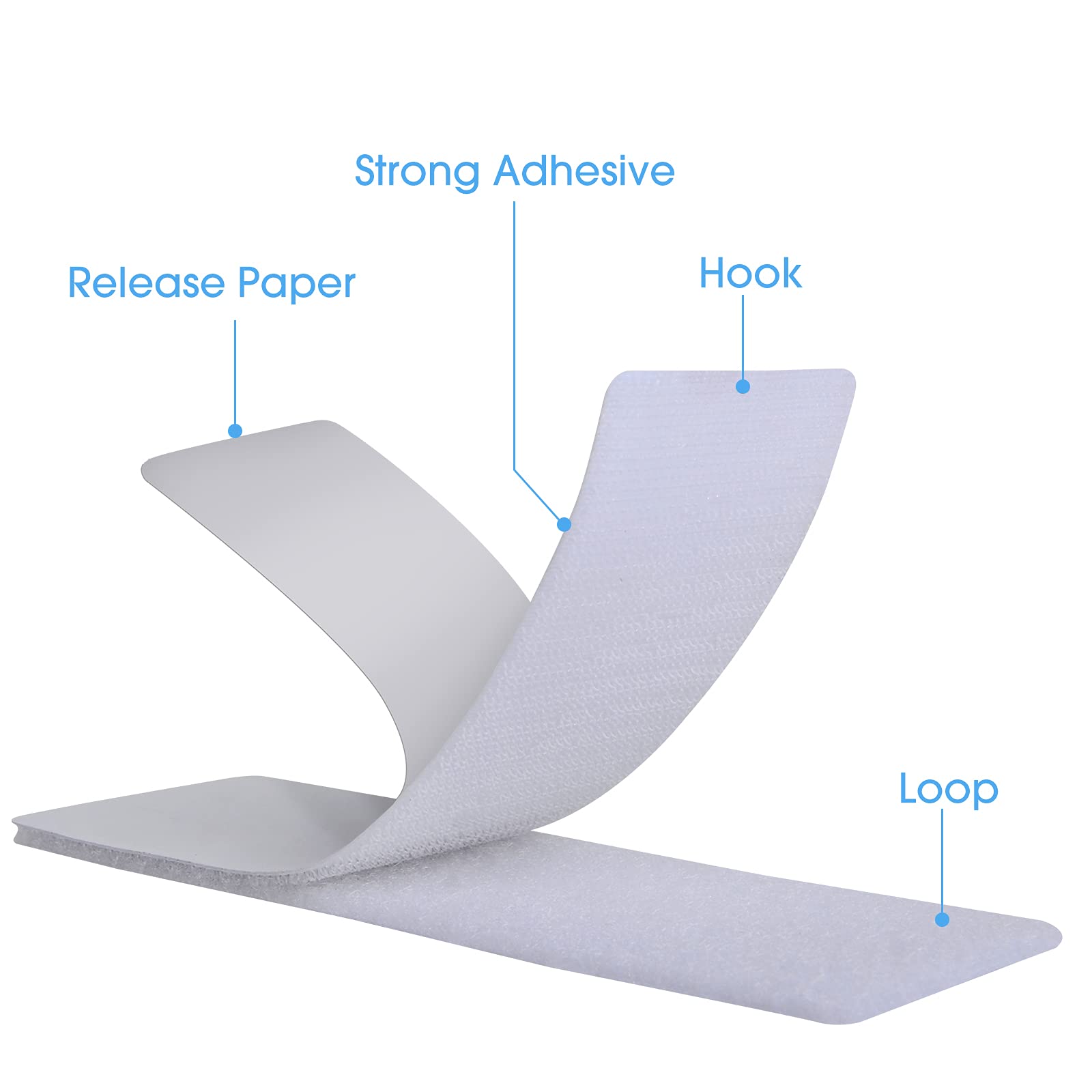 Snapklik.com : Self Stick Hook Loop Fasteners 1.5 X 2.4 Inch 16 Sets Melsan Double Sided Wall ...