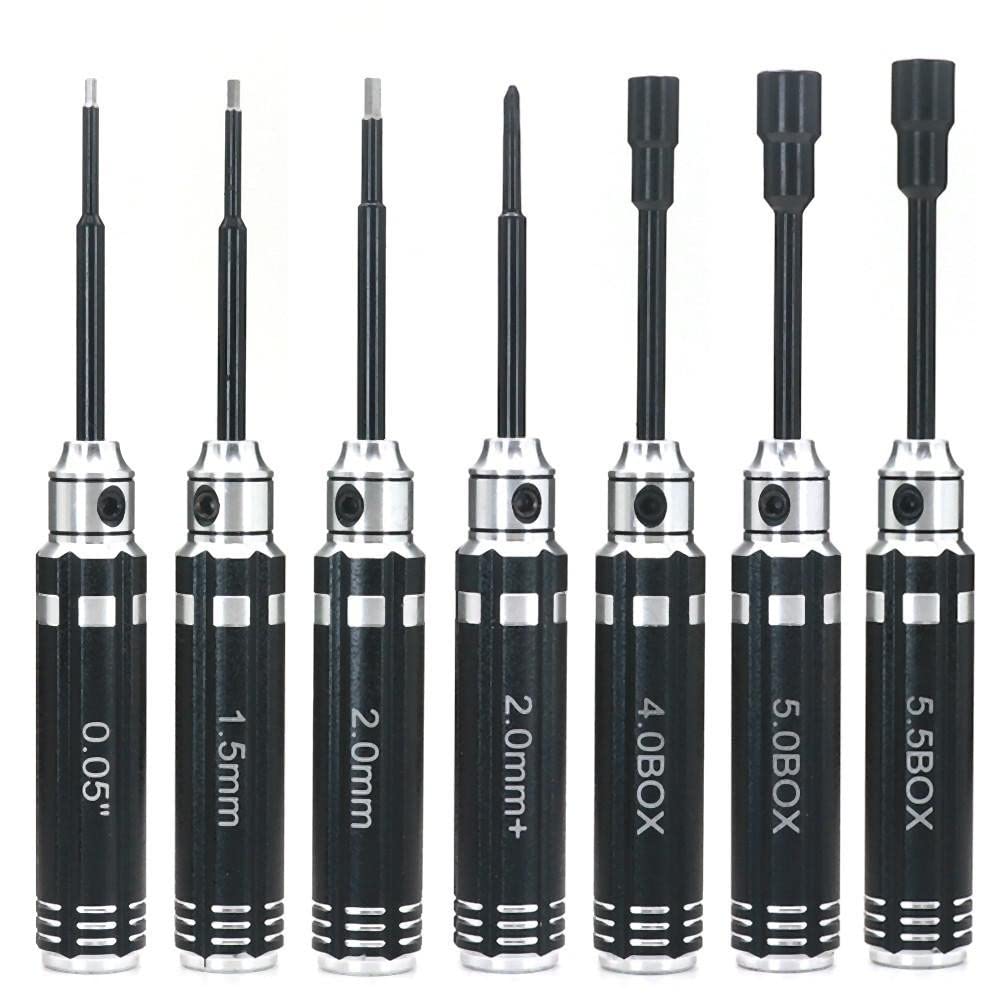 Amazon.com: KingVal 7PCS Hex Screwdrivers Nut Socket Driver RC Repair ...
