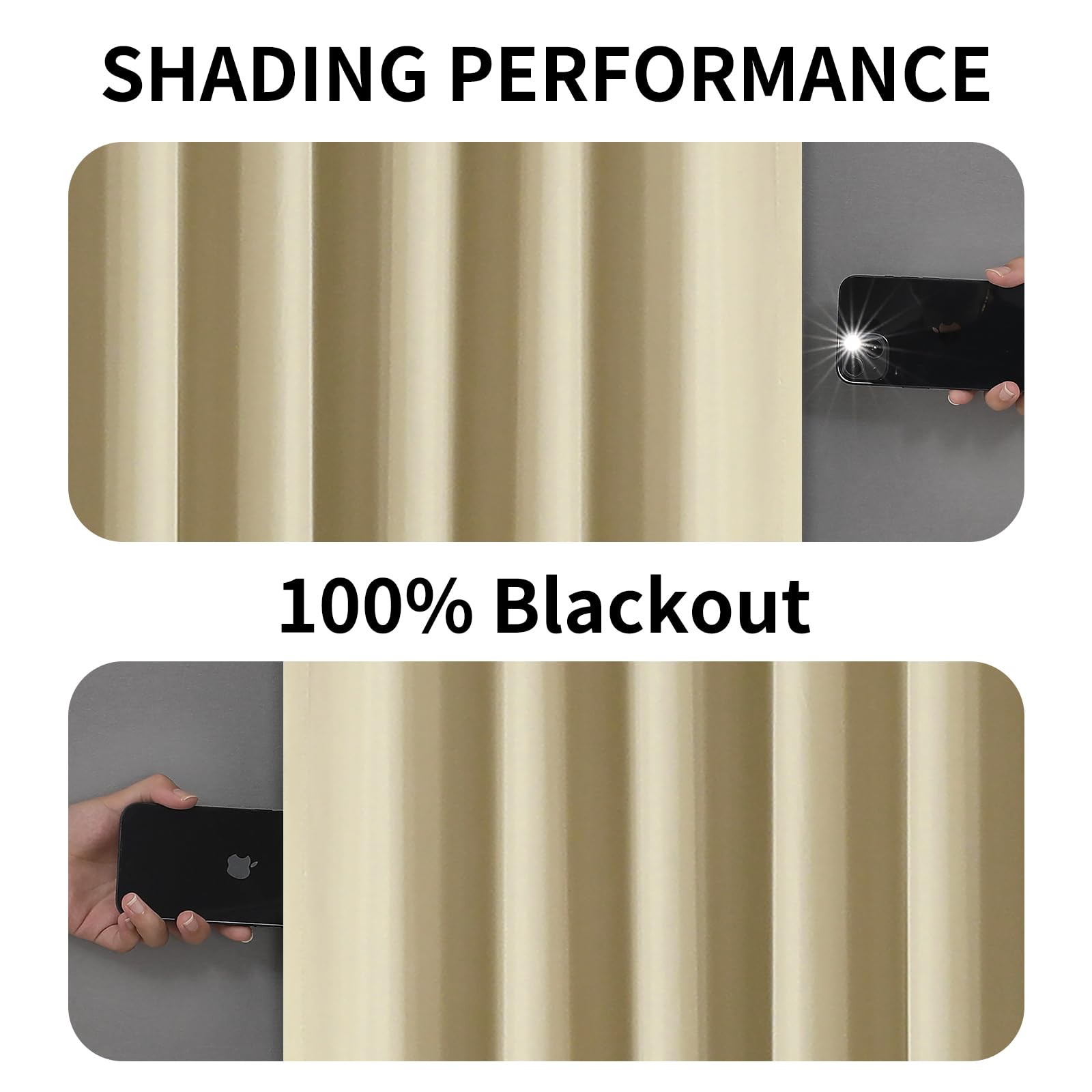 Snapklik.com : Joydeco 100% Blackout Curtains For Bedroom Living Room 84 Inches Long - 2 Panels ...