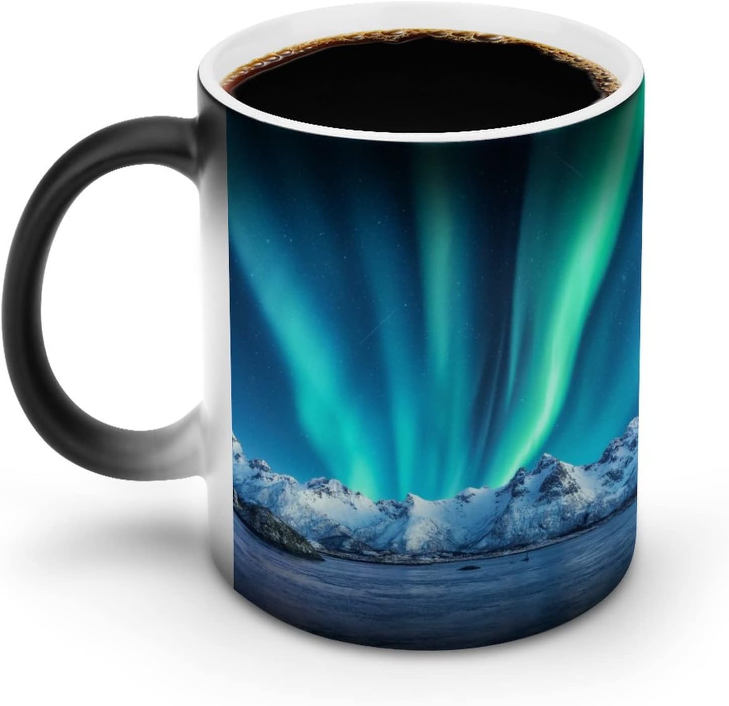 Amazon.com: KKCMMY Funny Mug Gifts Aurora Borealis Black Coffee Mug ...