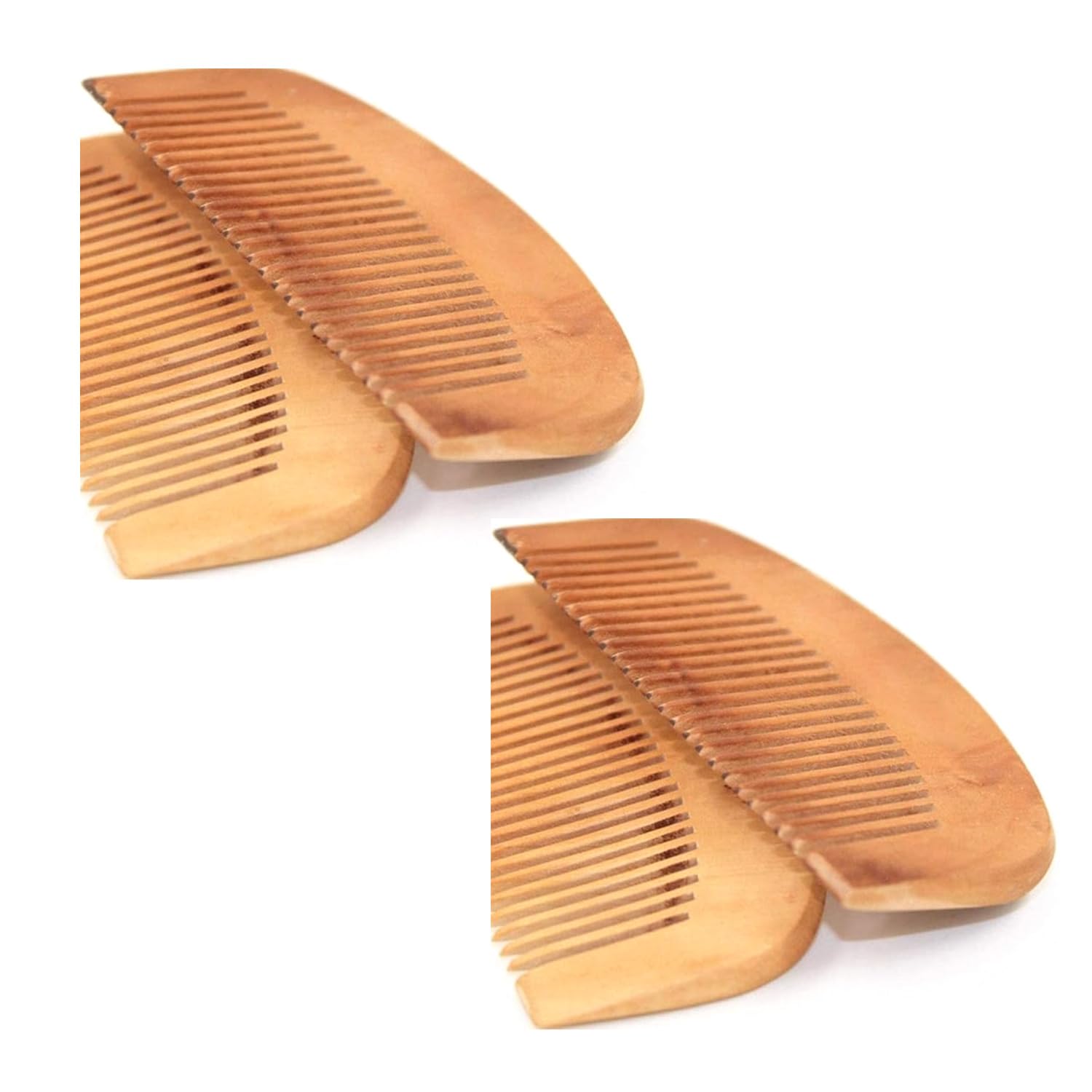 Amazon.com : 4PCS Brown Peach Wood Wooden Comb Anti-Static Close Tooth ...