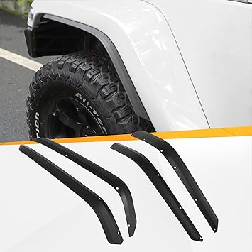 Amazon.com: Front & Rear Fenders Flares Extension for 2007-2018 Jeep ...