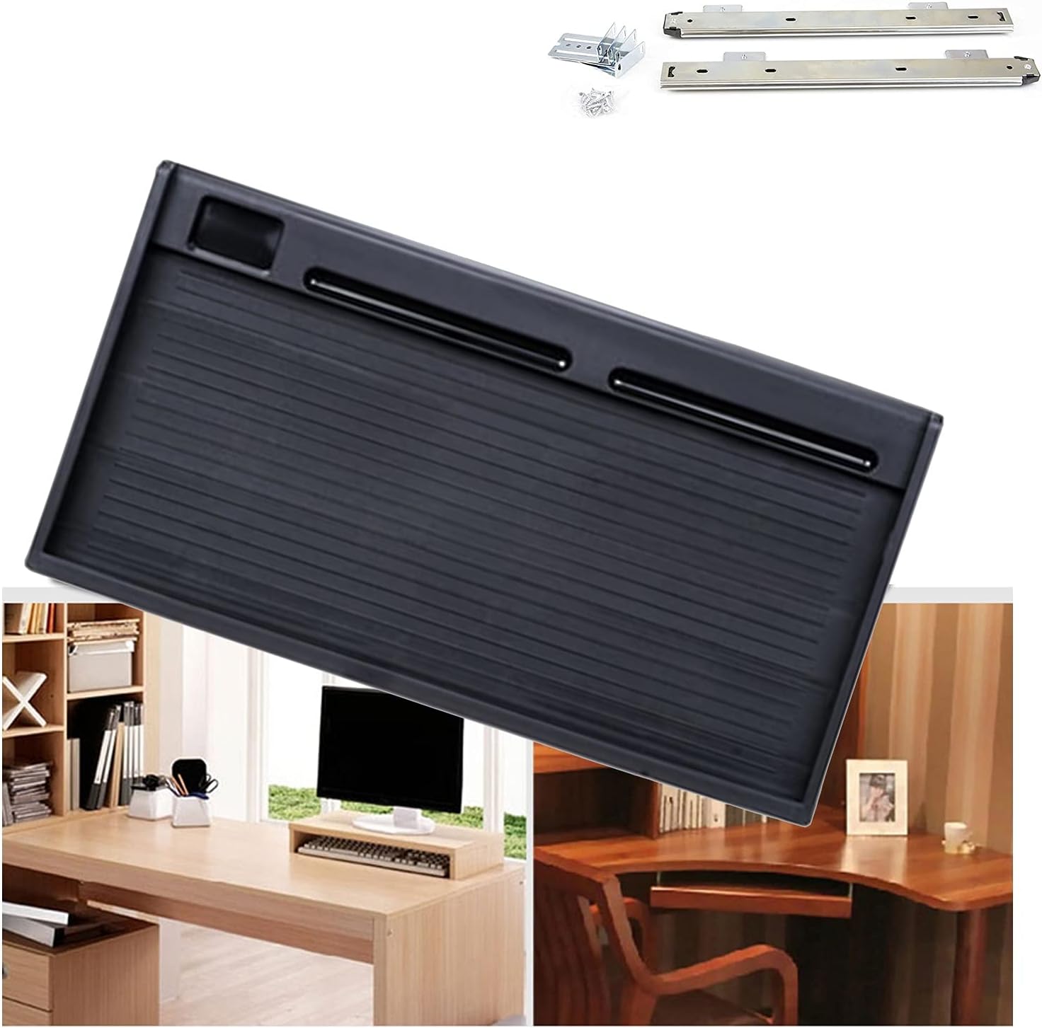 Ergonomic Keyboard Tray Under Desk - Desk Extender Keyboard Sliding ...