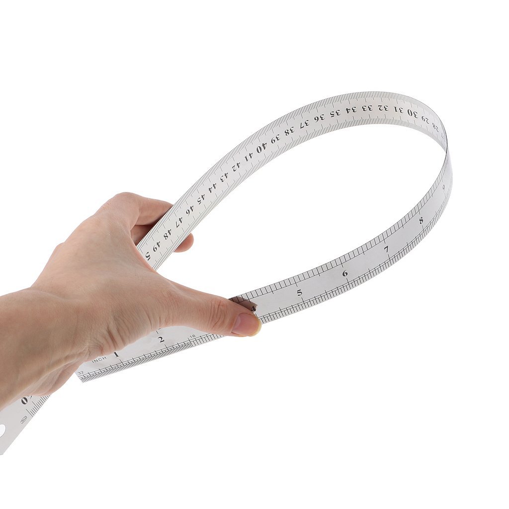 Argent 24 Inch/60CM Practical Metal Ruler with Inch and for Cm ...