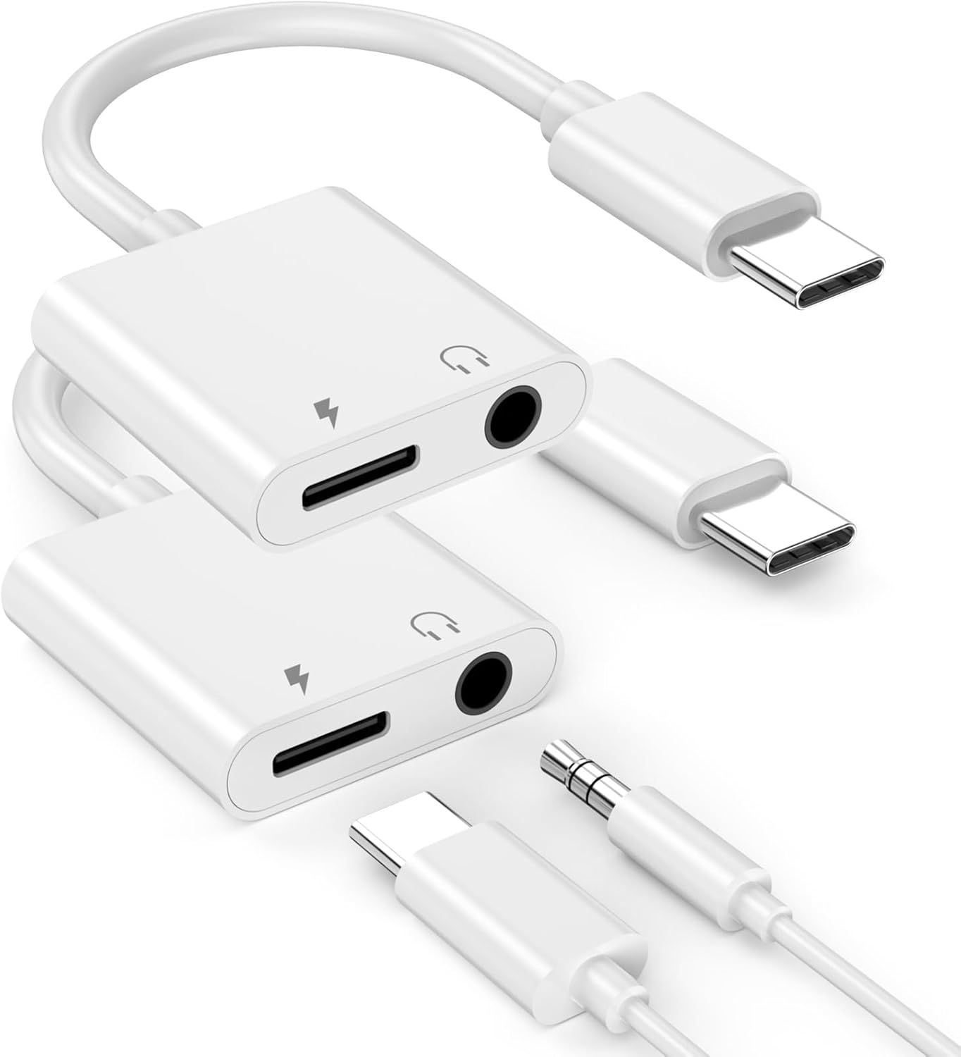 Amazon.com: CREHAO iPhone 16 Headphone Adapter,[MFi Certified] 2 in 1 ...
