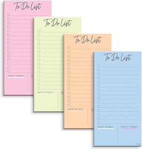 S&O Colorful Magnetic To Do List for Refrigerator - 4 Pack sticky notes ...