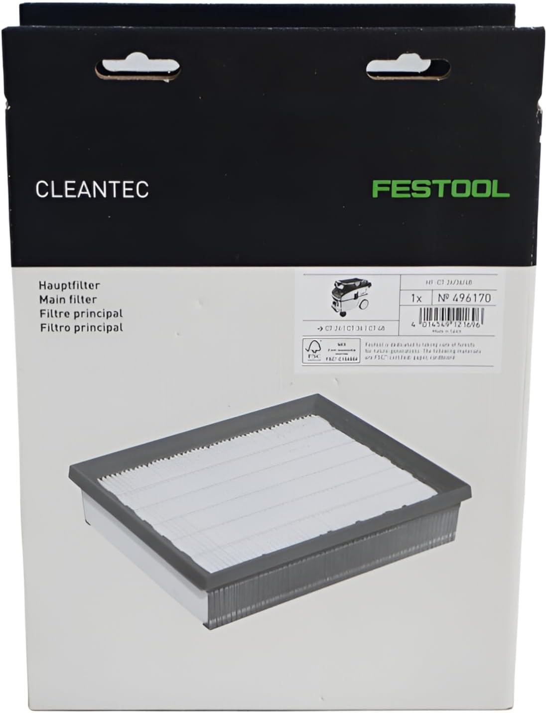 496170 Main Filter Element Fit for Festool CT 26, CT 36 & CT 48 Vacuum ...