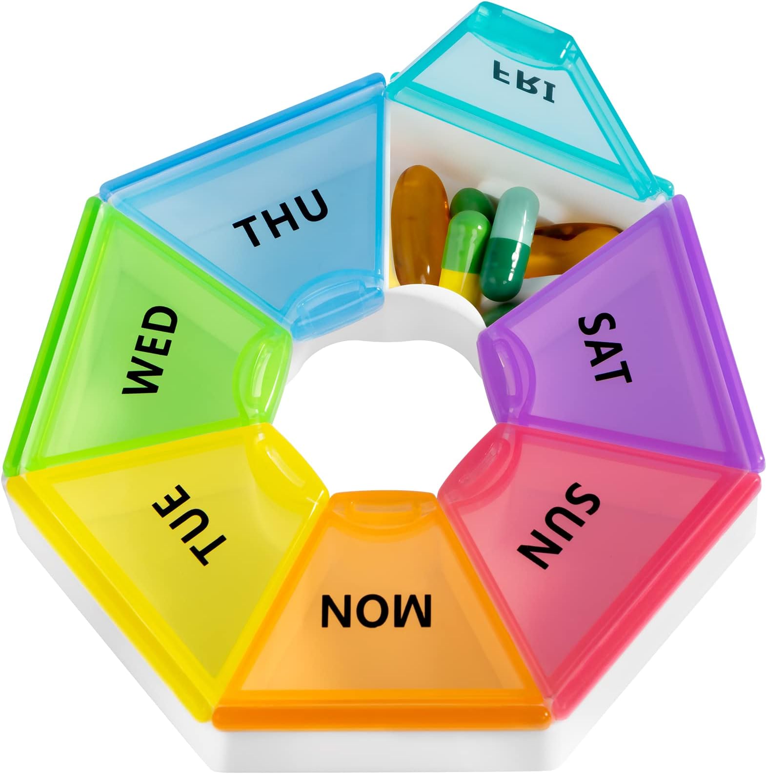 Amazon.com: 7-Sided portable pill box medicine planner small case ...