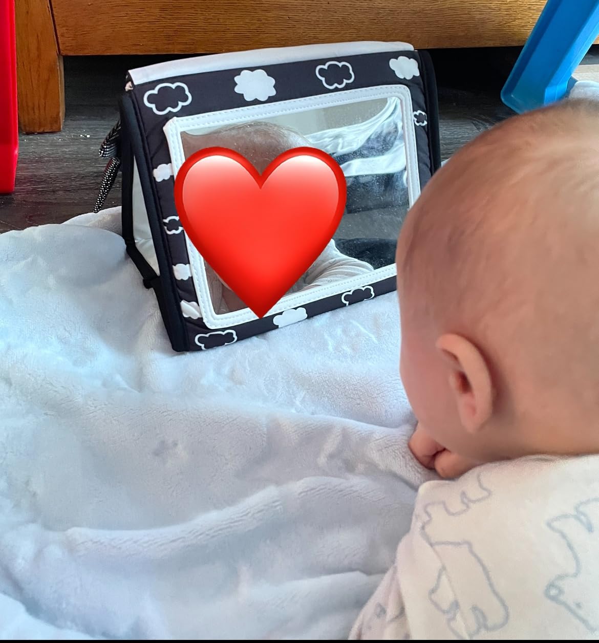 Tummy Time Mirror Toy, High Contrast Black and White Baby Newborn Toys ...