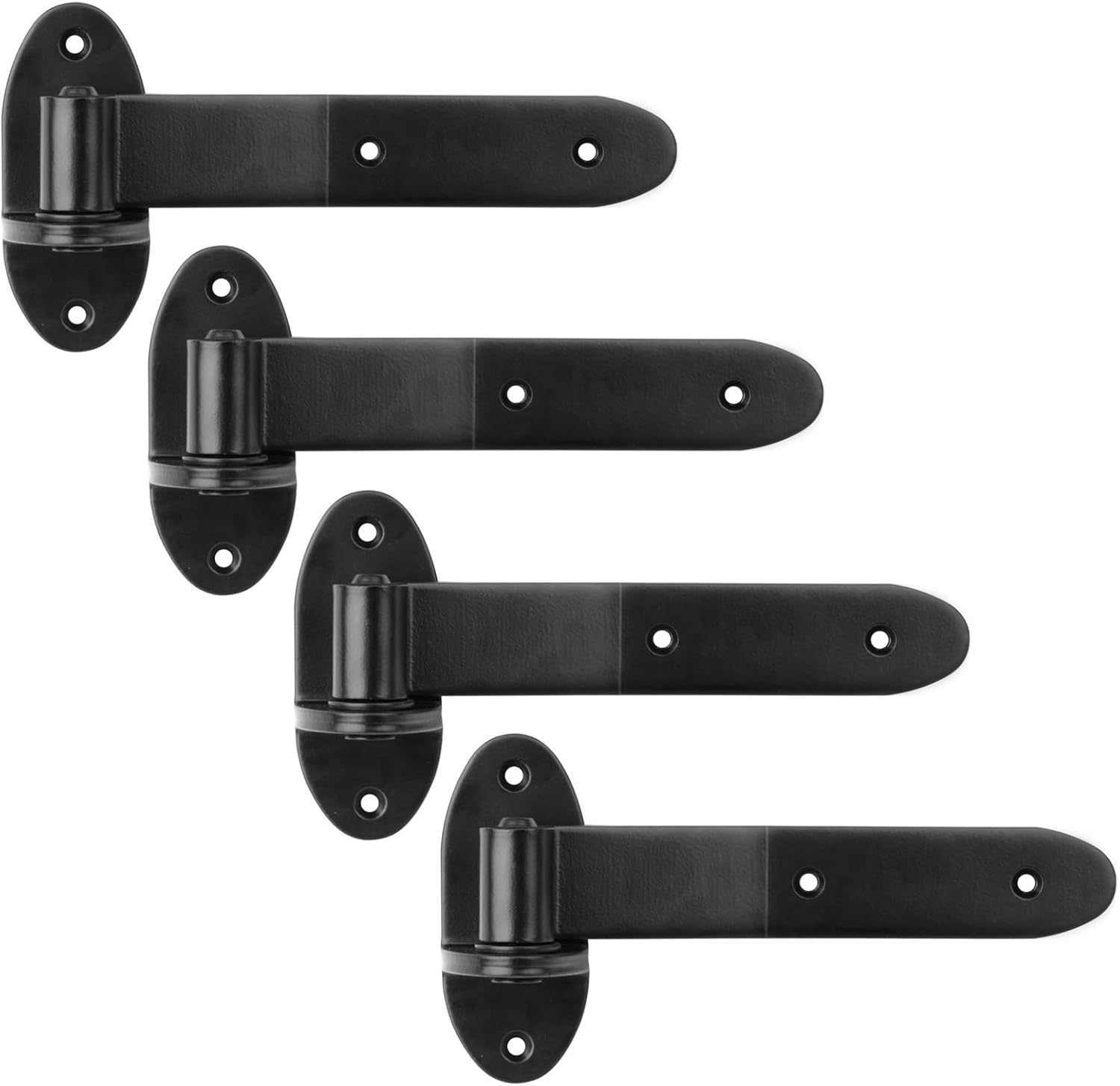 4 Pack 8-3/8 in. Black T Strap Hinge Heavy Duty Cranked Band Hinges ...