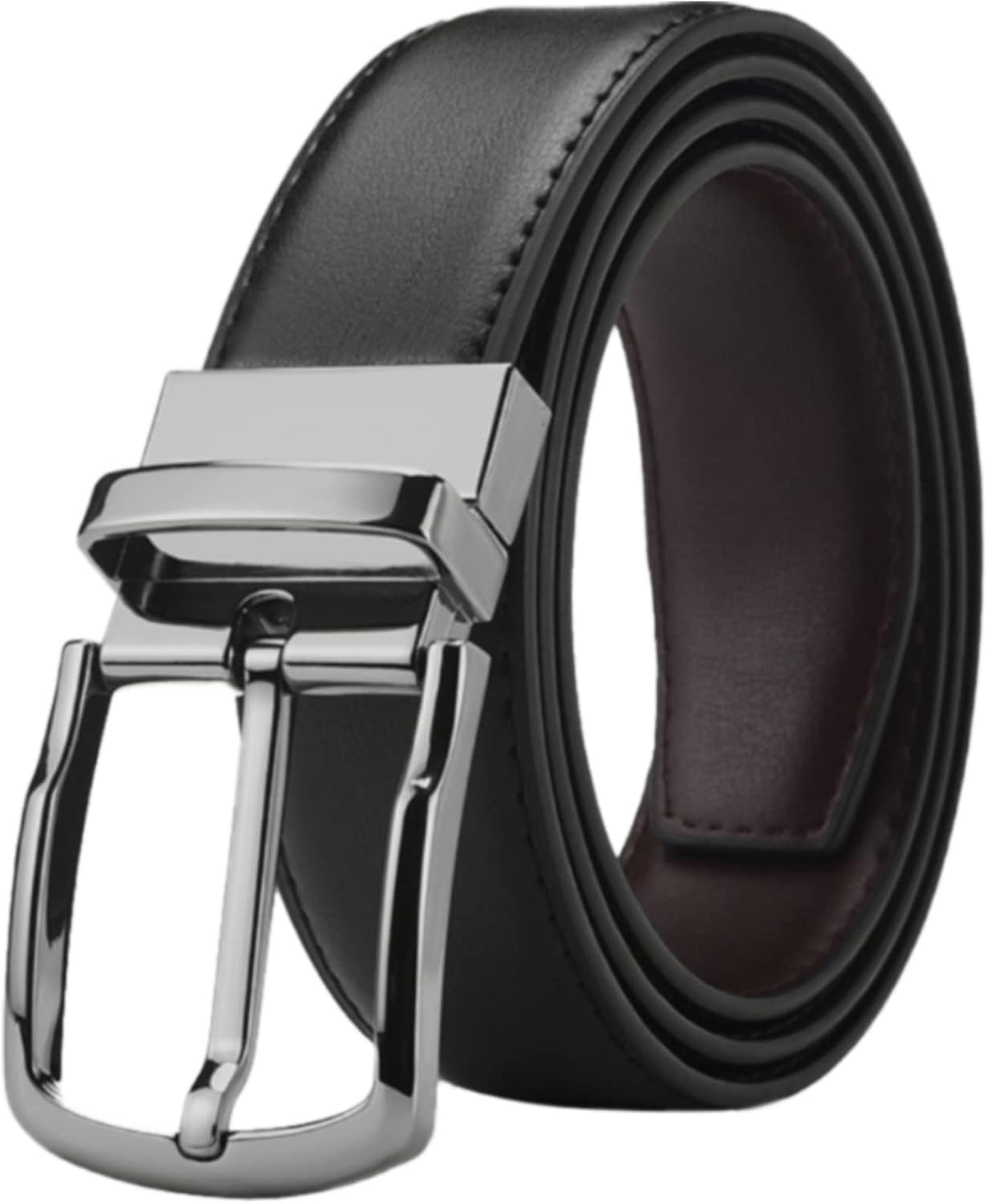 Cinturones Hombre,Cinturón Hombre Reversible, Hebilla Giratoria ...