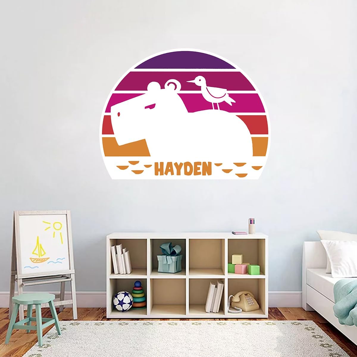 Amazon.com: Custom Capybara Wall Decal, Personalized Name Capybara ...