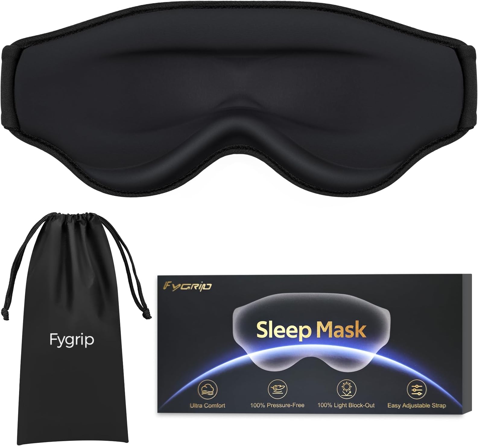 Amazon.com: AJUVENATE 3D Sleep Mask for Men Women | 100% Blackout, Zero ...