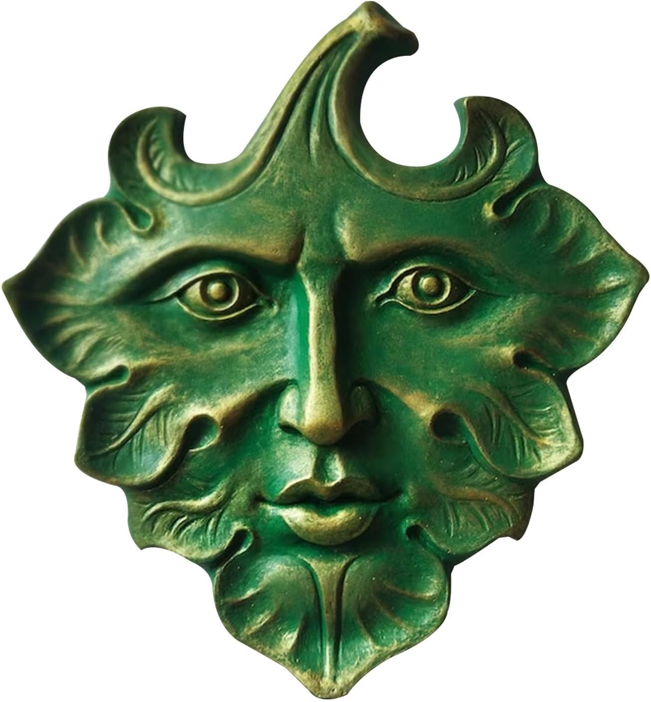 Wrohto Leaf Face Garden Statue, Outdoor Resin Arts Face Figurine ...