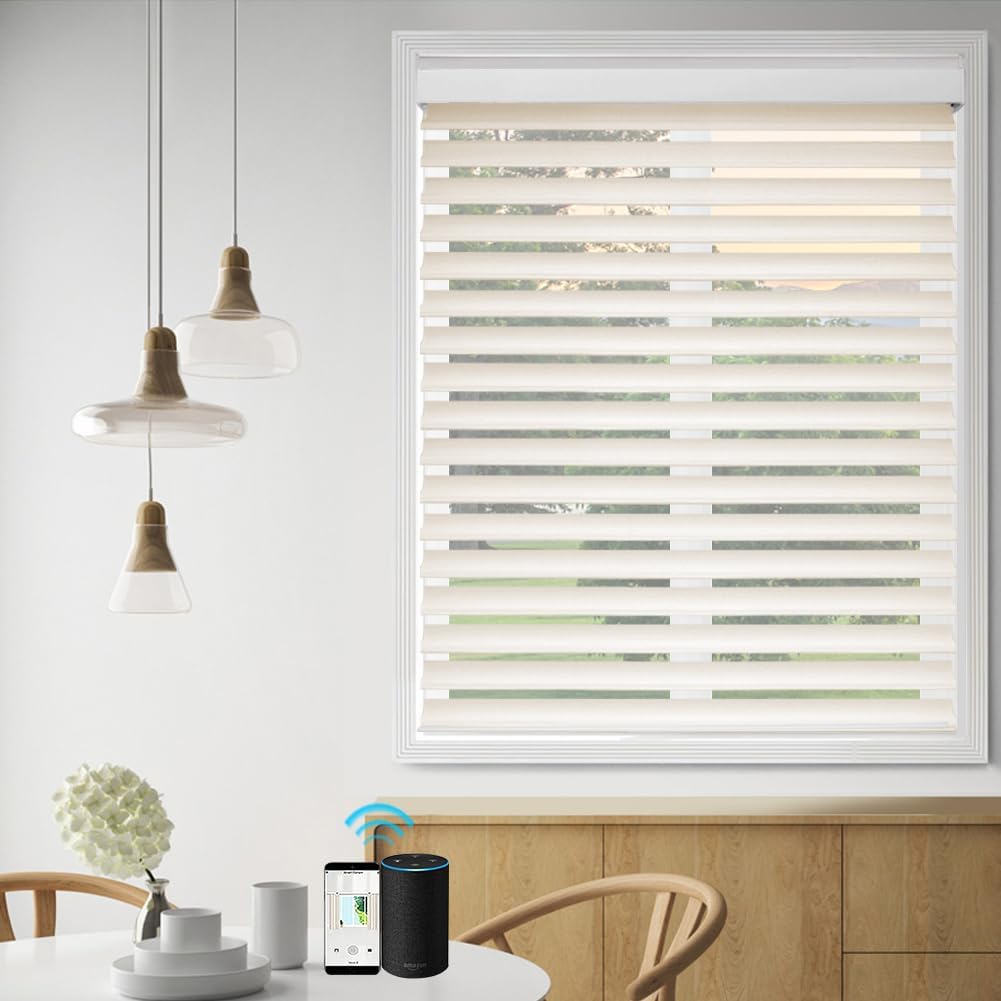 Amazon.com: zshine Automatic Shangri La Light Filtering Roller Shades ...