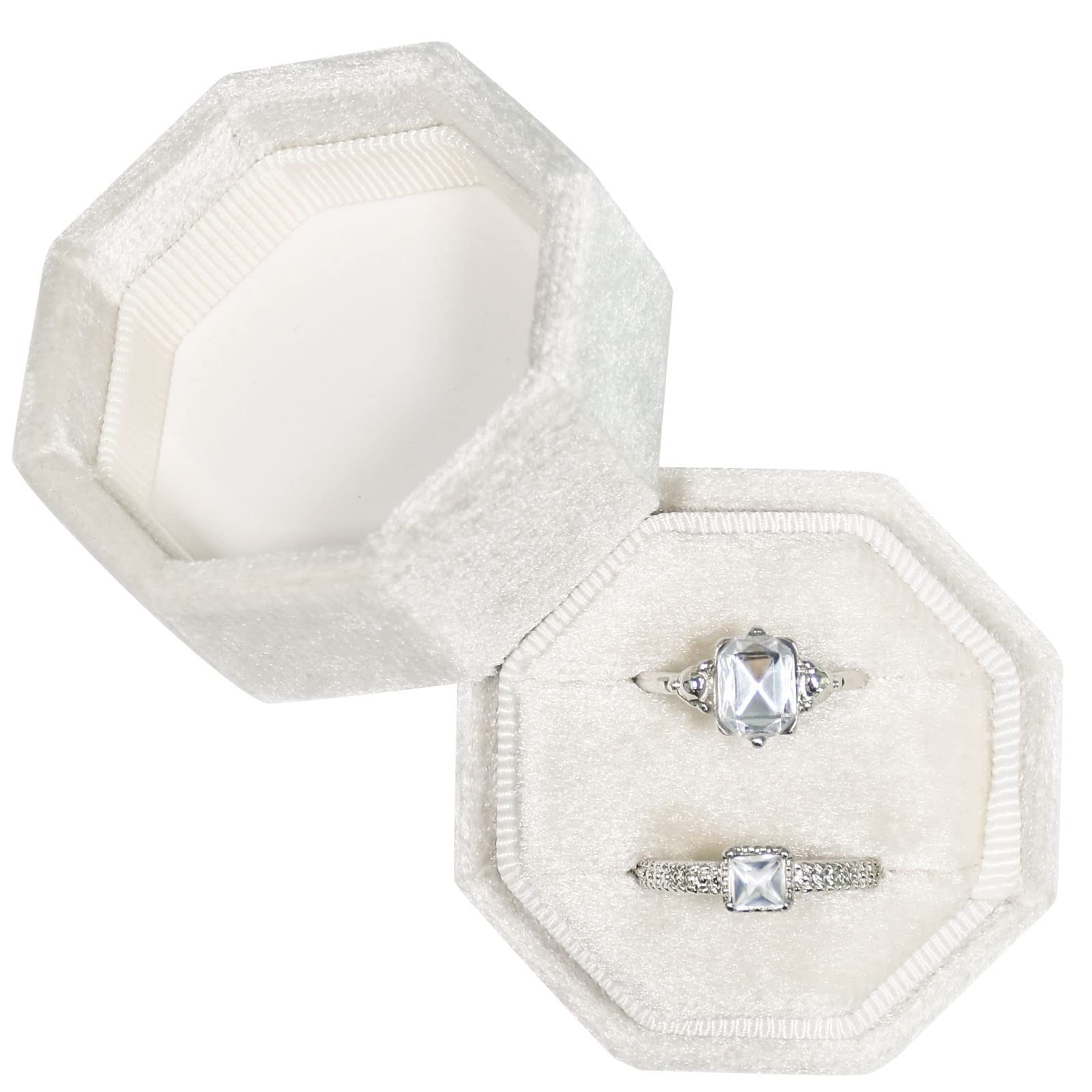 Amazon.com: Vicoter Velvet Ring Box, Ring Box 2 Slots Ring Gift Box ...