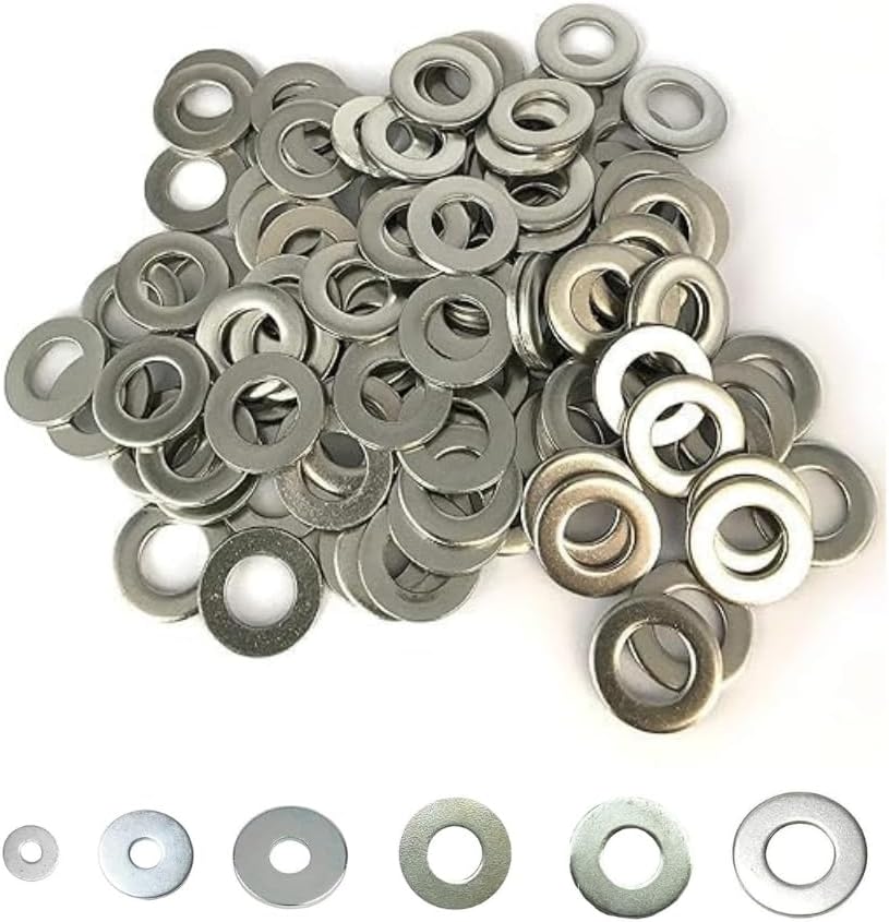 M8 Flat Washer, 304 Stainless Steel, 8mm ID, 16mm OD, 1.5mm Thickness ...