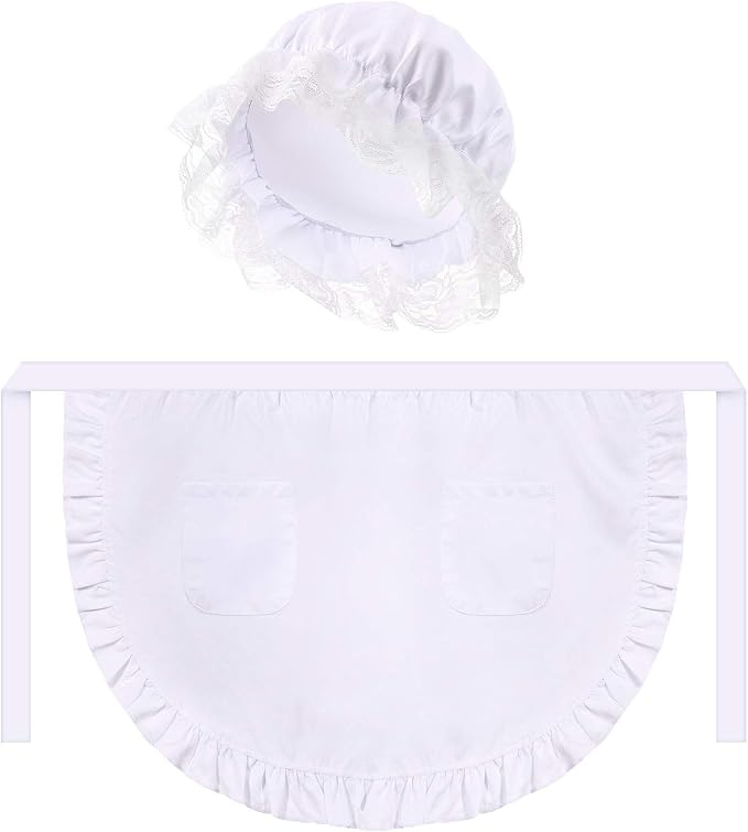 Retro Cute Apron and Bonnet, Frilly Cooking Aprons with Vintage and Mob ...