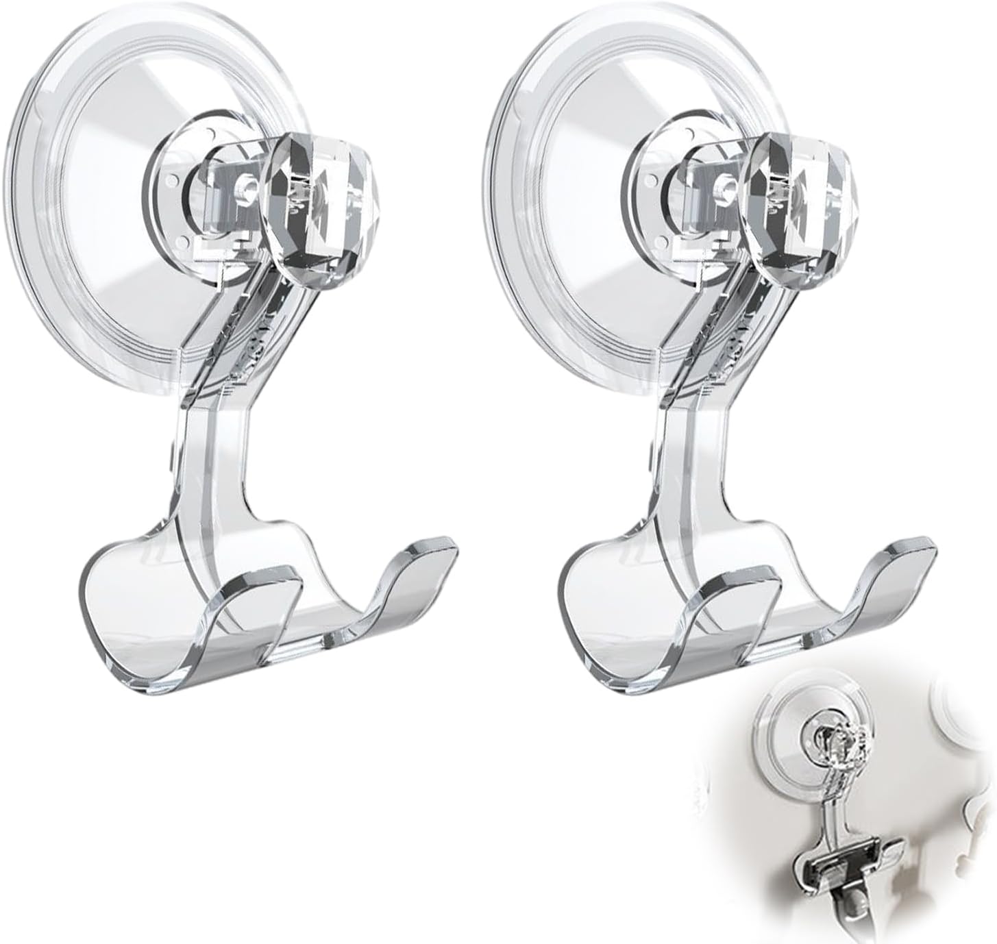 zuylikxy Suction Cup Hooks - 2 Pack Heavy Duty, Reusable & Waterproof ...