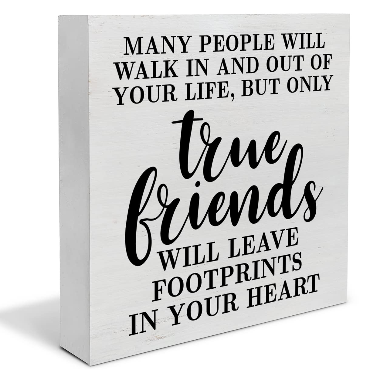 Amazon.com: True Friends Saying Wood Box Sign Decor Desk Sign, Friend ...